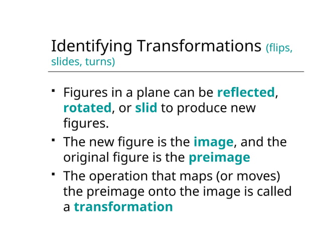 transformation Exploring Rigid Motion in a plane | PPT | 3-D Graphics ...