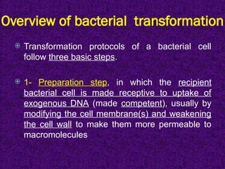Transformation in molecular biology .ppt