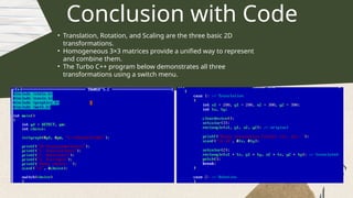 2D Transformation (Translation, Rotation, Scaling) in Computer Graphics ...