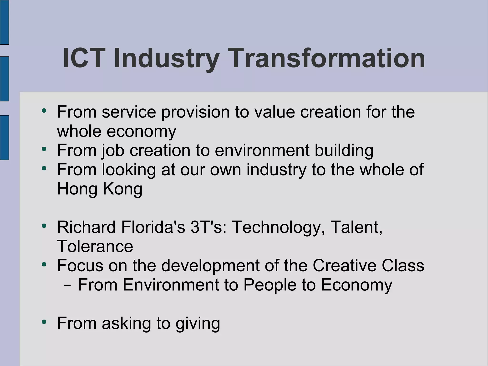 Transformation of ICT Industry in Hong Kong | PPT