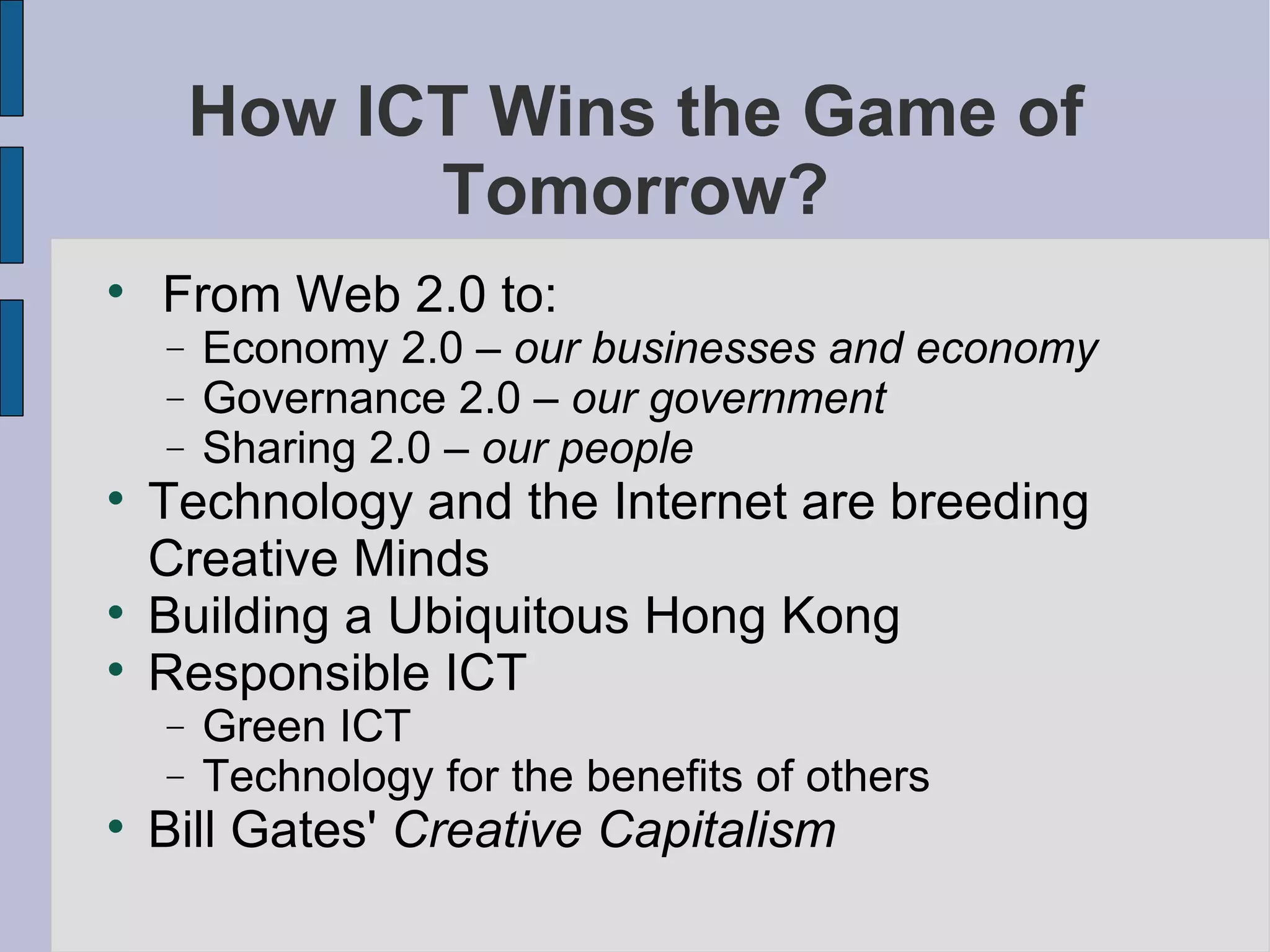 Transformation of ICT Industry in Hong Kong | PPT