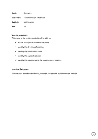 Transformation rotation | PDF