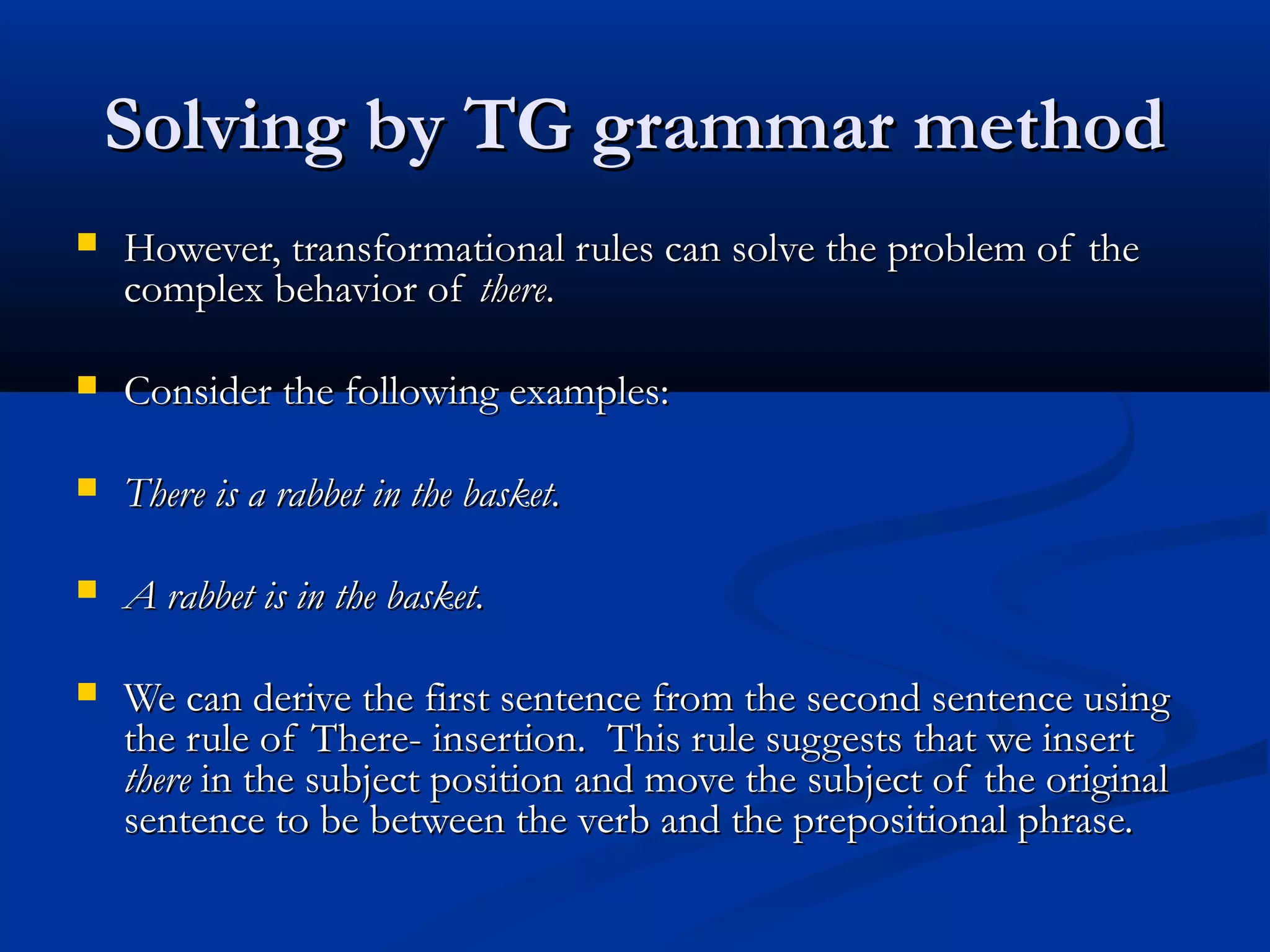 Transformational generative grammar | PPT | Technology & Computing