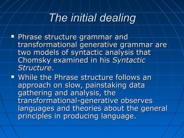 Transformational generative grammar | PPT