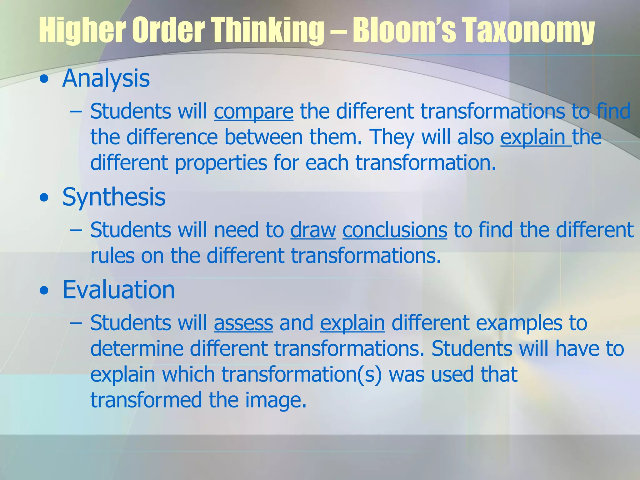 Transformational Geometry Lesson Plan | PPT