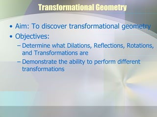 Transformational Geometry Lesson Plan | PPT