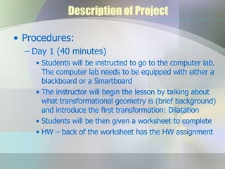 Transformational Geometry Lesson Plan | PPT