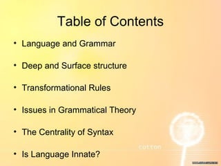 Transformational grammar | PPT