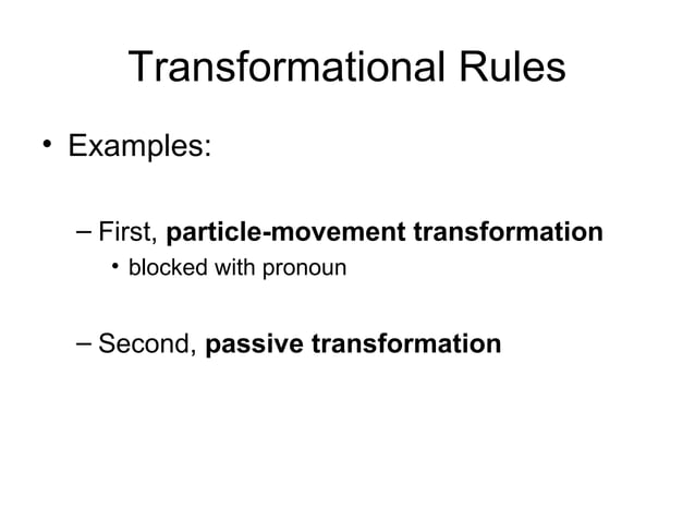 Transformational grammar | PPT