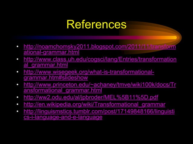 Transformational Grammar by: Noam Chomsky | PPTX | Technology & Computing