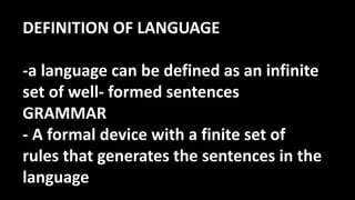 Transformational Grammar | PPTX | Programming Languages | Computing