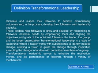 Transformational leadership | PPT