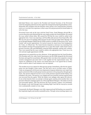 Transformational leadership a case study | PDF