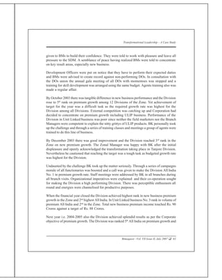 Transformational leadership a case study | PDF