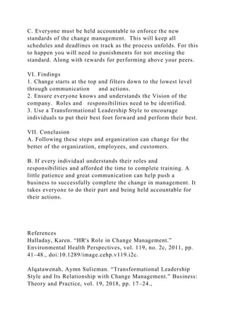 Transformational Leadership; Change Management.docx | Business ...