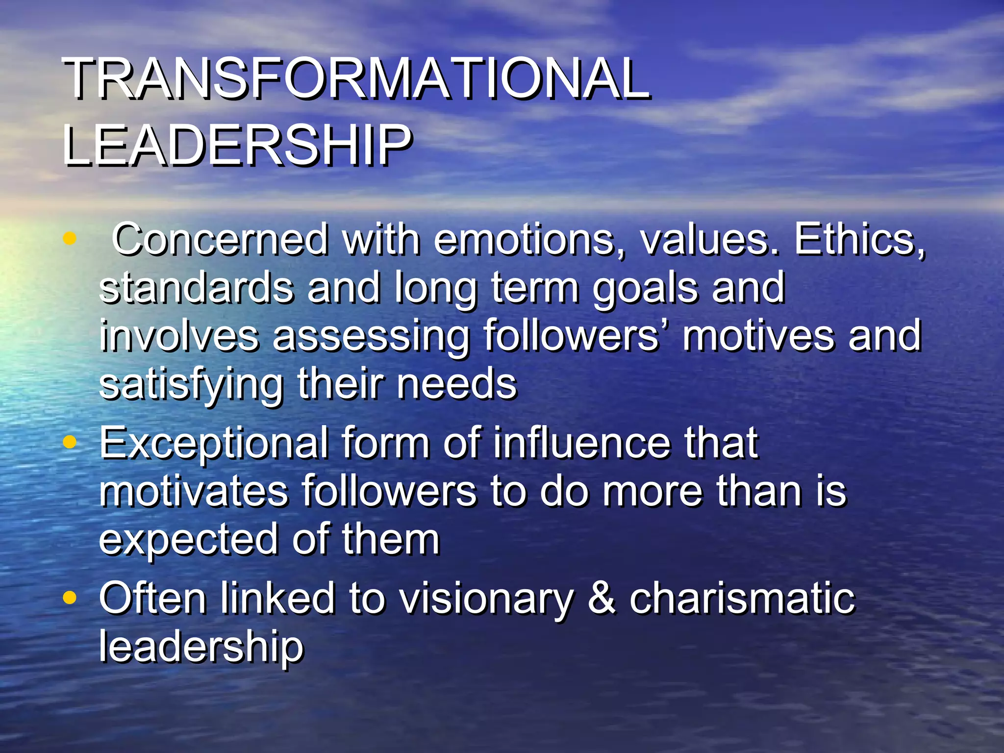 Transformational leadership II | PPT