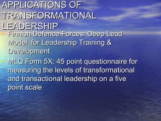 Transformational leadership II | PPT