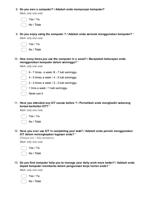 my questionnaire | PDF