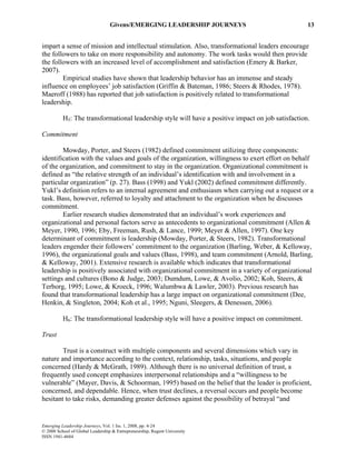 Transformational leadership the impact on organisation and personal outcome(1) | PDF