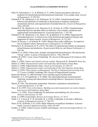 Transformational leadership the impact on organisation and personal ...