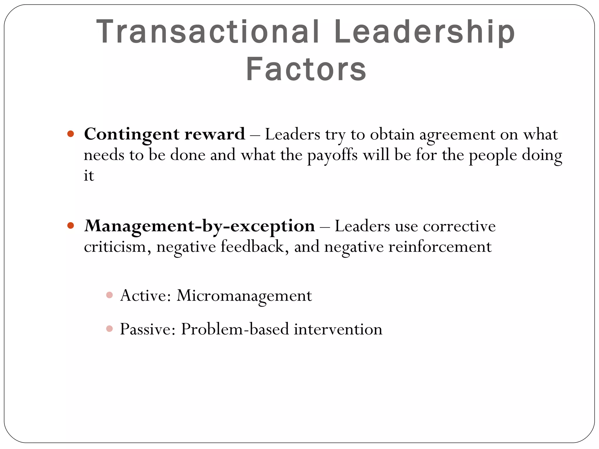 Transformational leadership theory latst | PPT