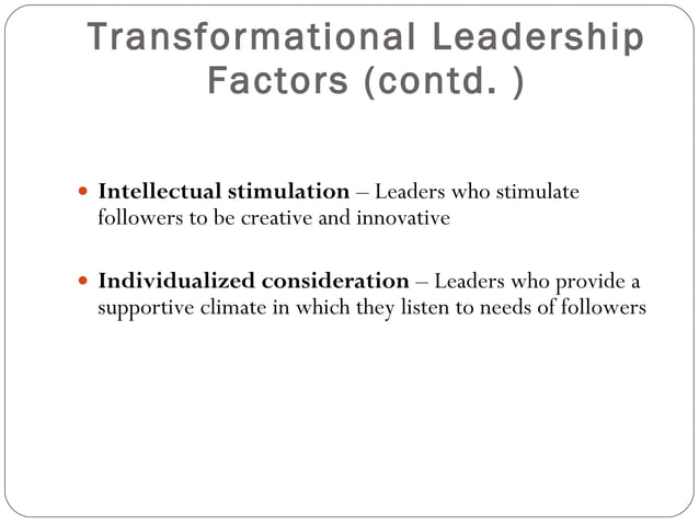 Transformational leadership theory latst | PPT