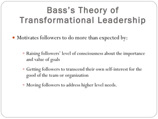 Transformational leadership theory latst | PPT