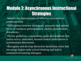 Transformational online and hybrid teaching module overview | PPT