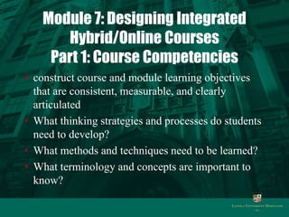 Transformational online and hybrid teaching module overview | PPT