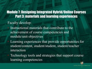 Transformational online and hybrid teaching module overview | PPT