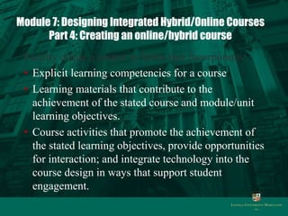 Transformational online and hybrid teaching module overview | PPT
