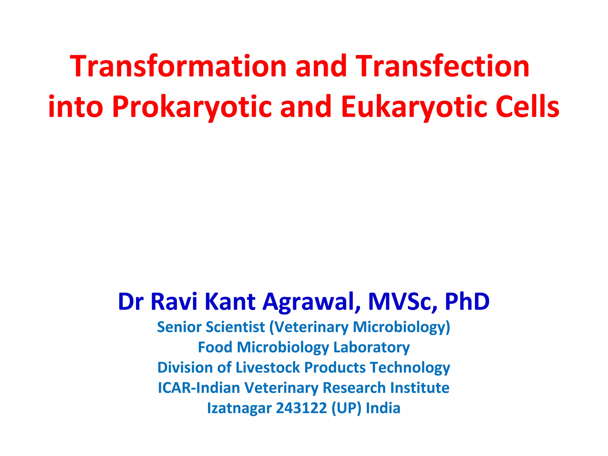 Transformation and transfection | PPT
