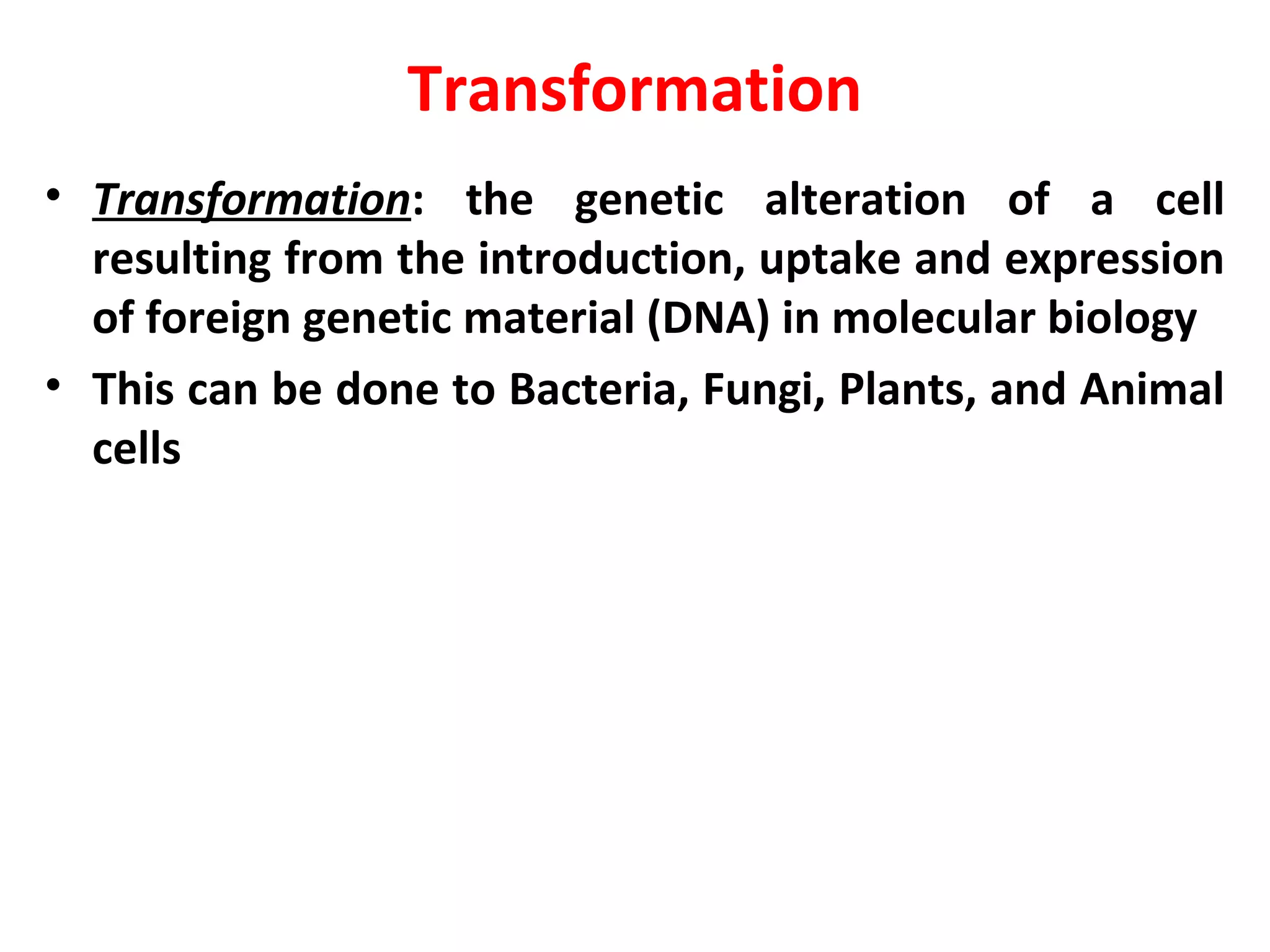Transformation and transfection | PPT