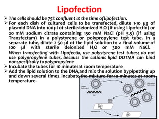 Transformation and transfection | PPT | Biological Sciences | Science
