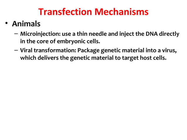 Transformation and transfection | PPT | Biological Sciences | Science