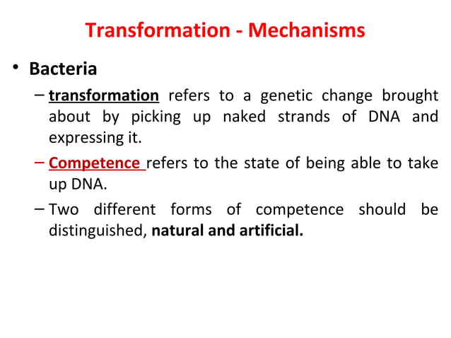 Transformation and transfection | PPT | Biological Sciences | Science