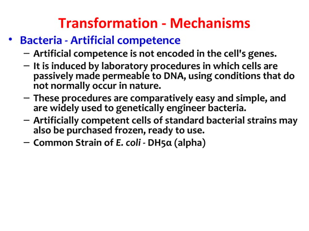 Transformation and transfection | PPT | Biological Sciences | Science