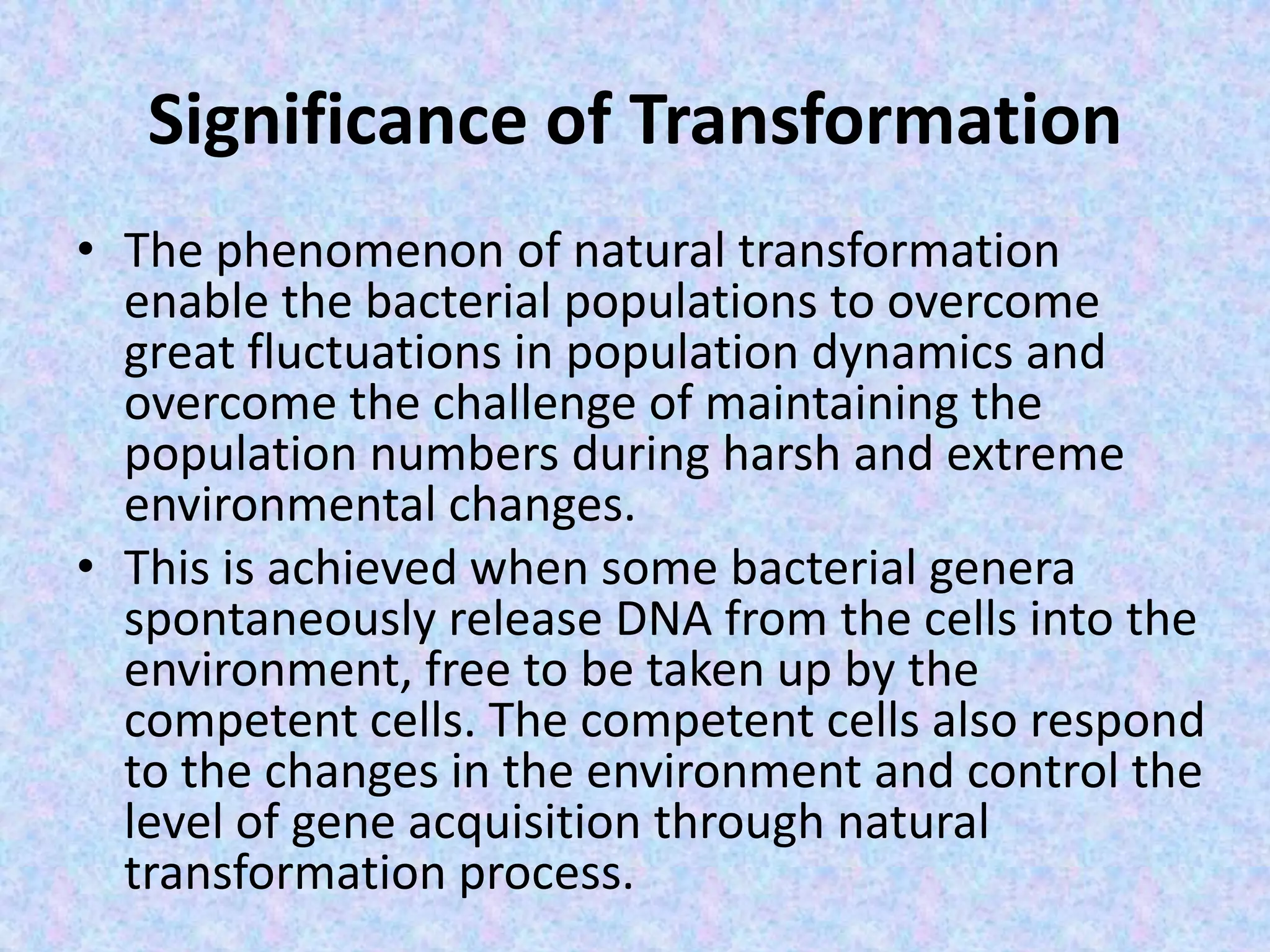 Transformation in bacteria | PDF