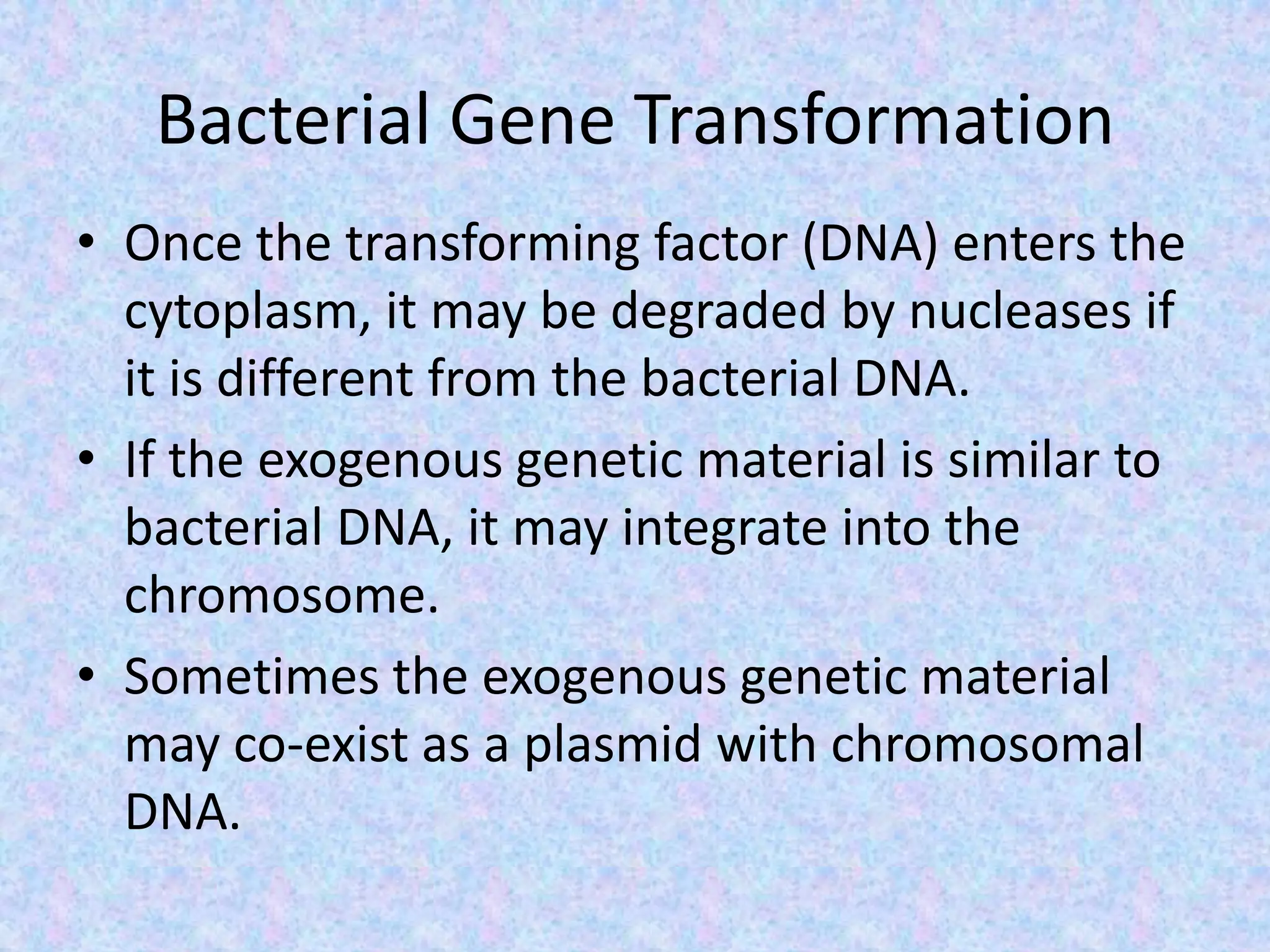 Transformation in bacteria | PDF