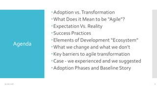 Agile Transformation Journey on Large Scale Projects | PPTX