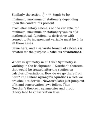 Calculus of variations, Lagrange's equation, least action | DOCX