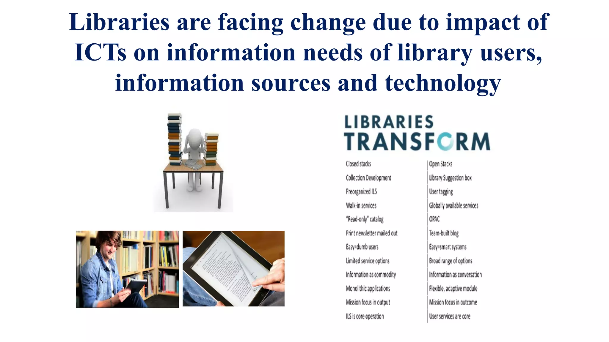 Transformation of library and information science: Resources, services ...