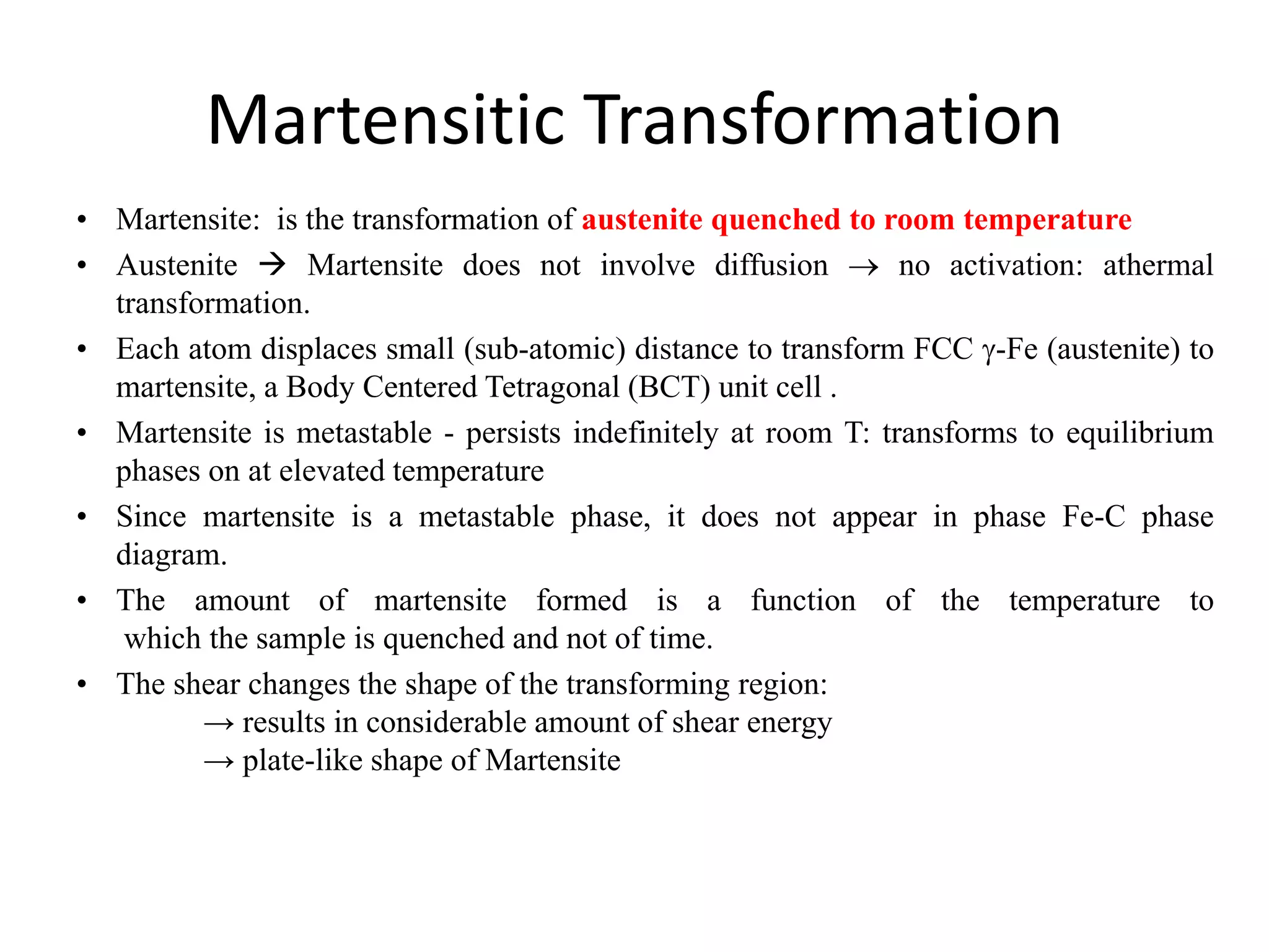 Transformation Of Martensite Pptx