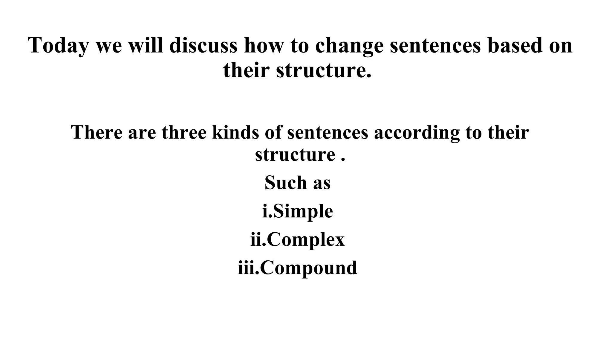 Transformation of sentence | PPT