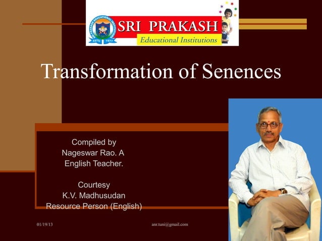 Transformation of sentences. | PPT