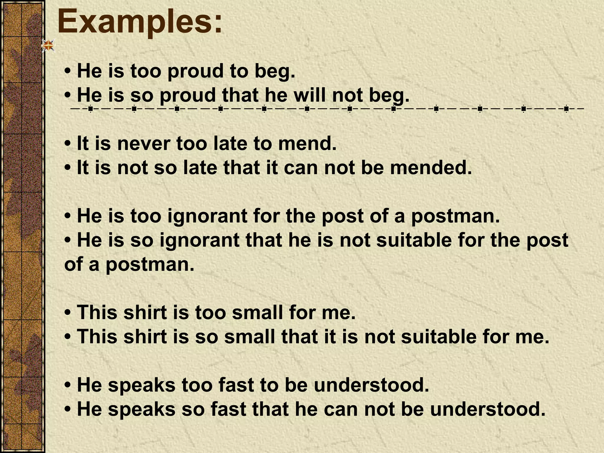 Transformation of sentences | PPT