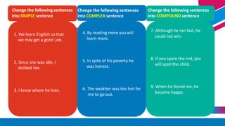 Transformation of sentences | PPTX