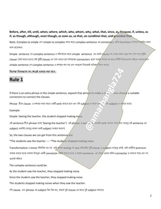 Transformation of sentences ( Simple, Complex, Compound) | PDF