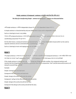 Transformation of sentences ( Simple, Complex, Compound) | PDF