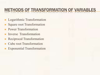 Transformation of variables | PPTX